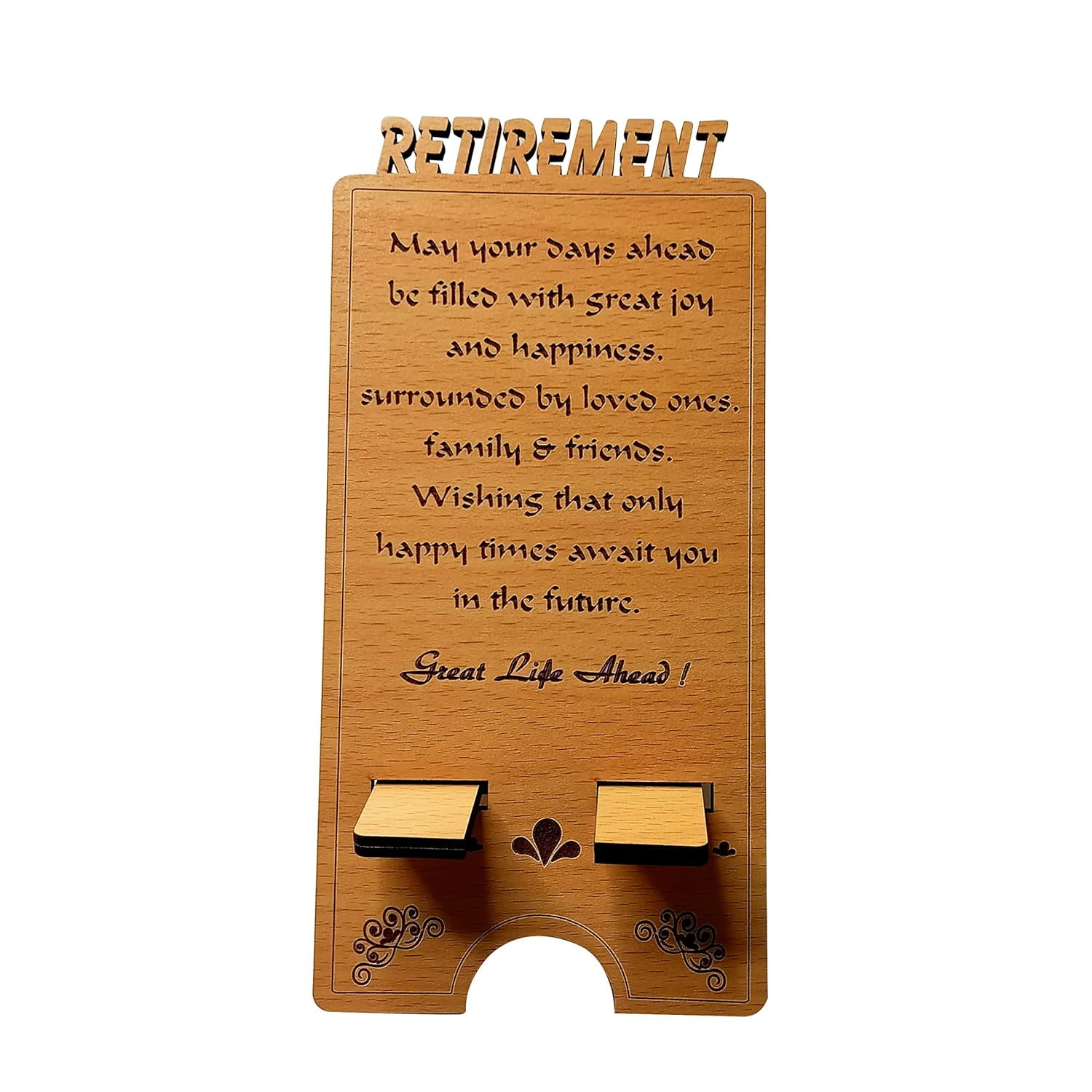 Northland Retirement Wooden Plaque With Mobile Stand Retirement Gift ...