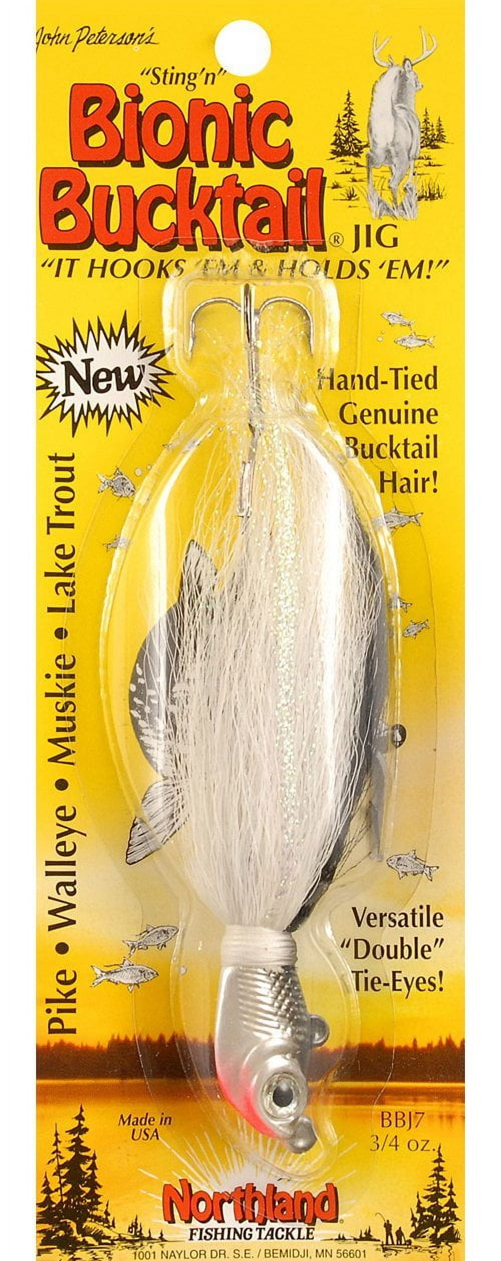 Northland Tackle Bionic Buck Tail Fishing Jig, White Cisco, 3/4-Ounce ...