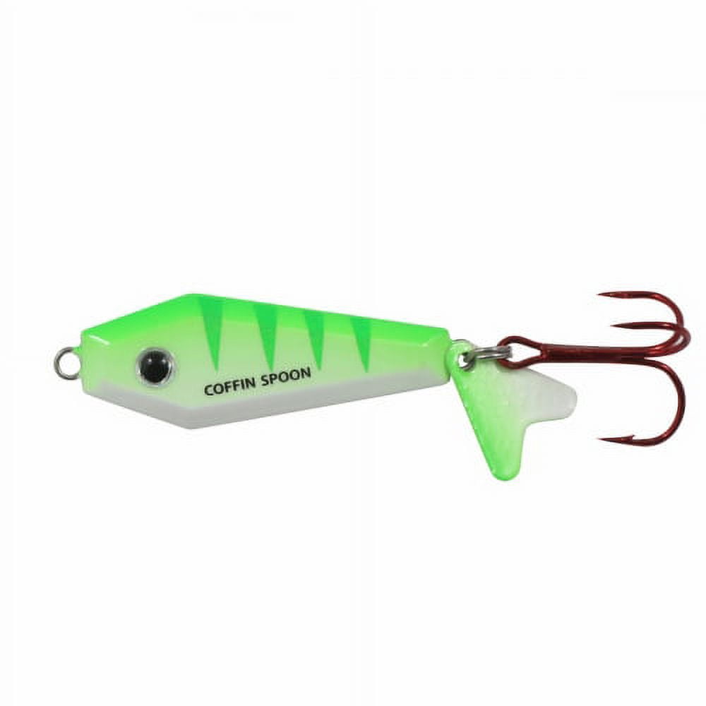 Northland Tackle Buck-Shot Coffin Ice Fishing Spoon, UV Glo Perch, 1/4 ...