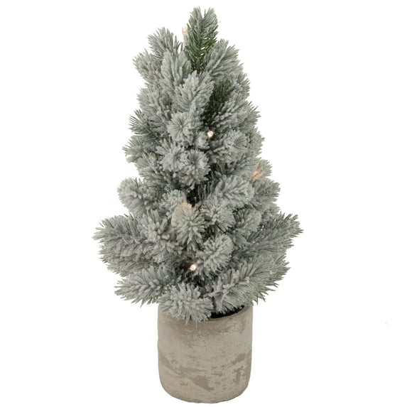 Northlight 1.3 FT LED Lighted Mini Frosted Pine Christmas Tree in ...