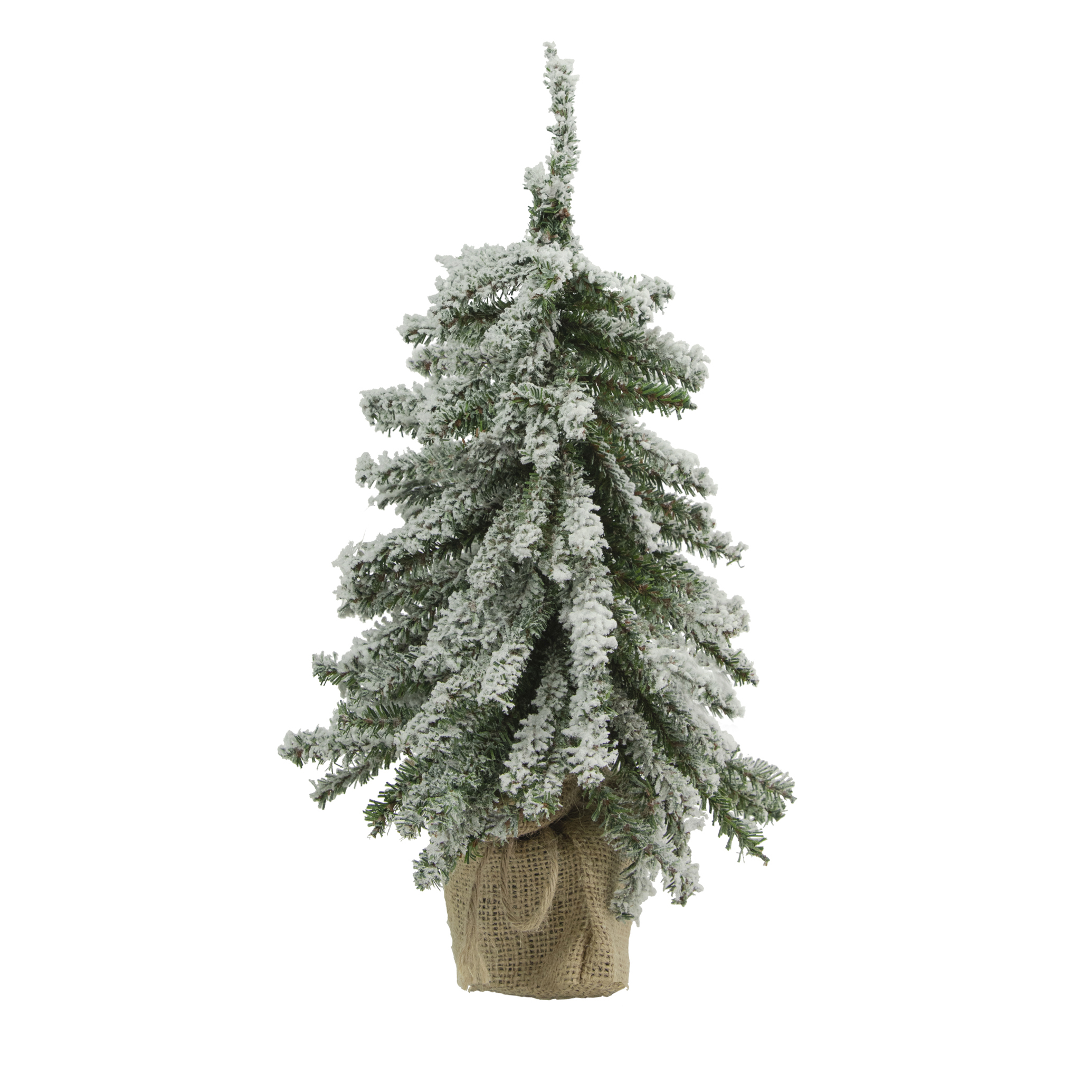 Northlight 1.3 FT Potted Flocked Downswept Mini Village Pine Medium ...