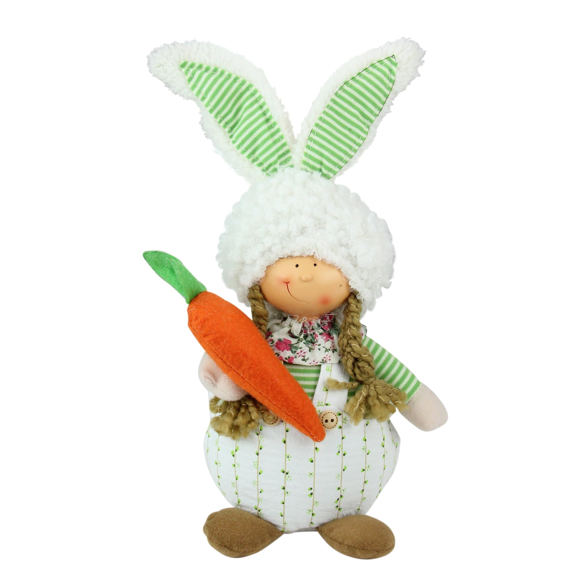 Northlight 10.5" Girl with Bunny Ears and Carrot Stuffed Easter and ...