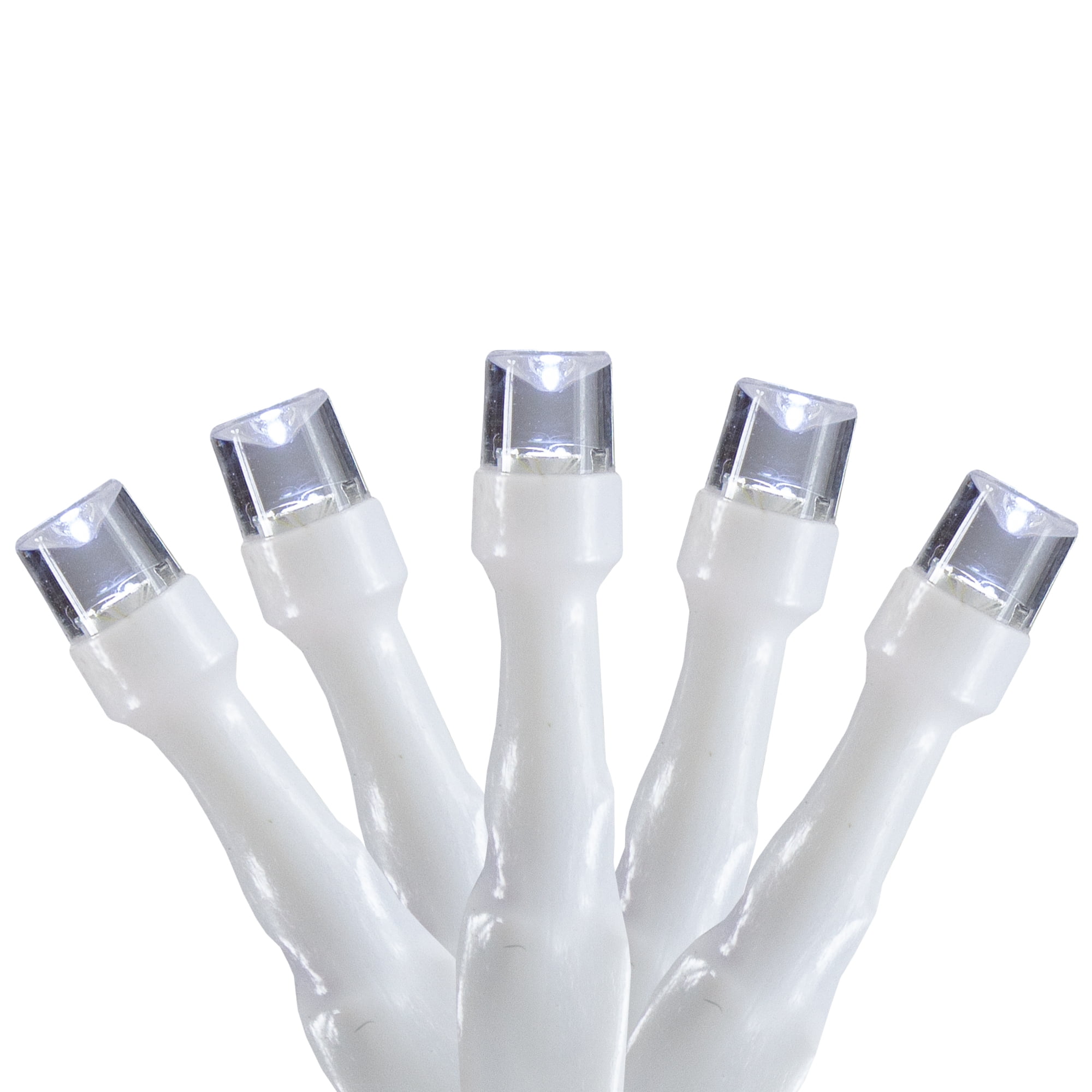 Northlight LED Wide Angle Christmas Lights - Pure White - 3' White Wire ...