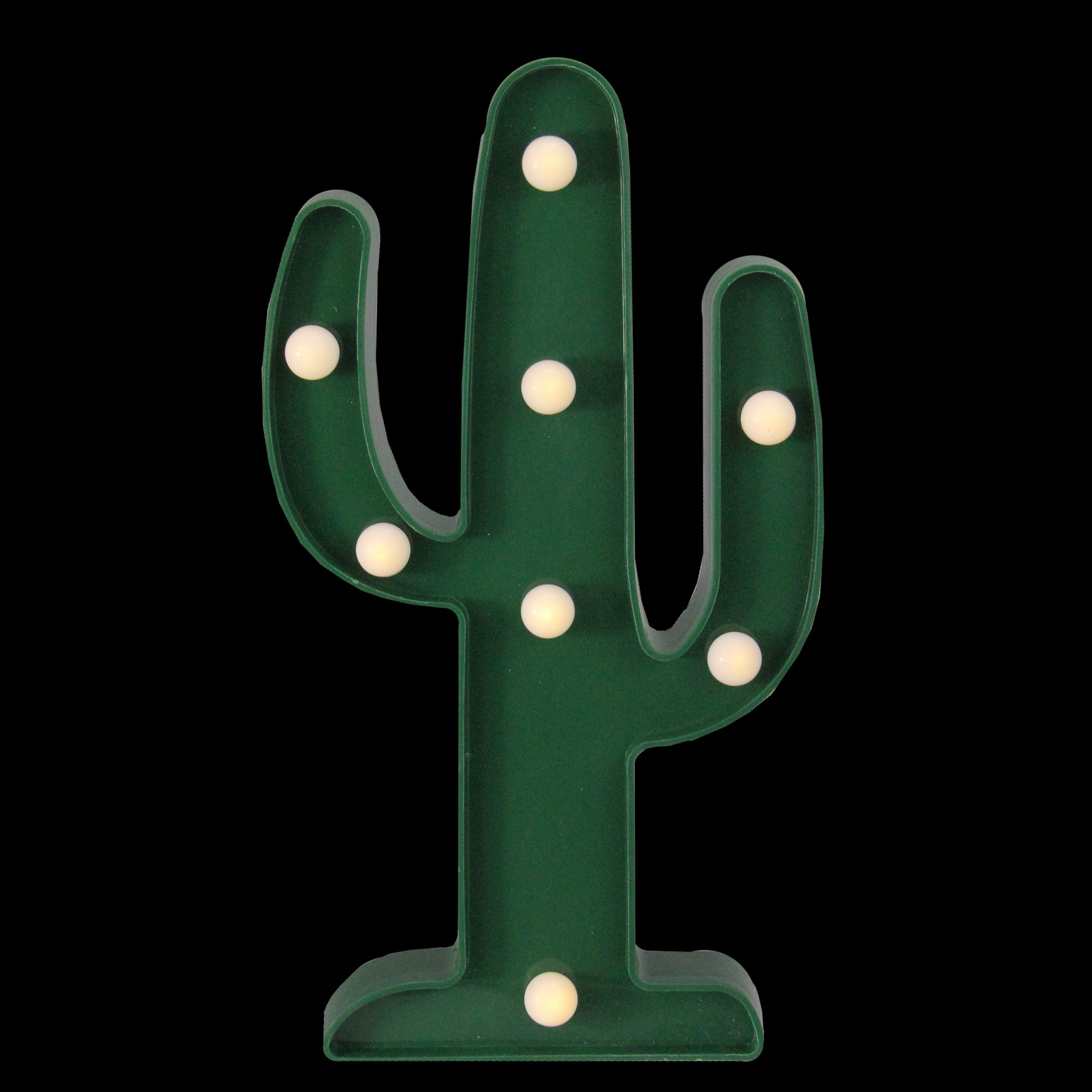Northlight 10" Battery Operated LED Lighted Cactus Marquee Sign - Green ...