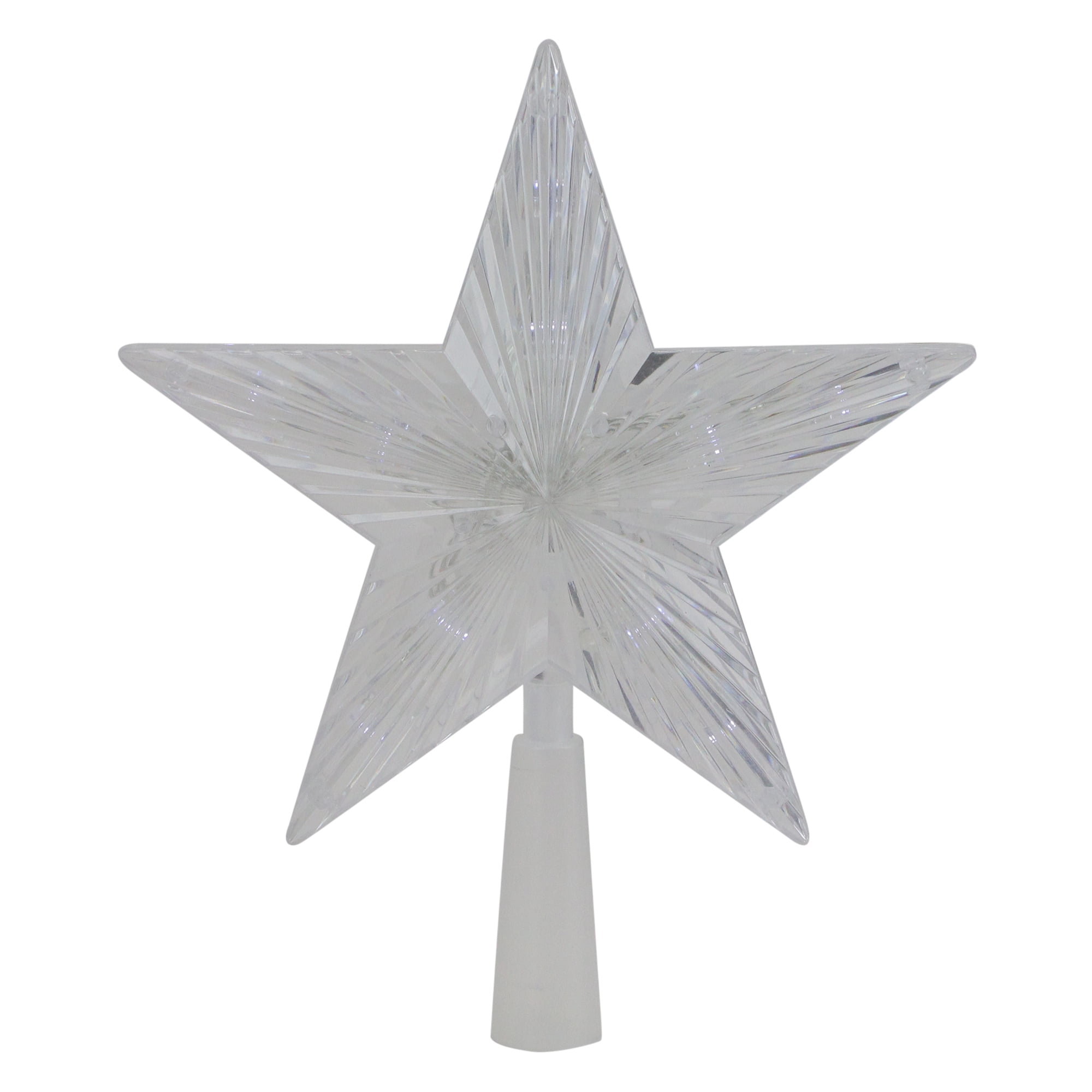Northlight 10" Clear Crystal Star LED Lighted Christmas Tree Toppers ...