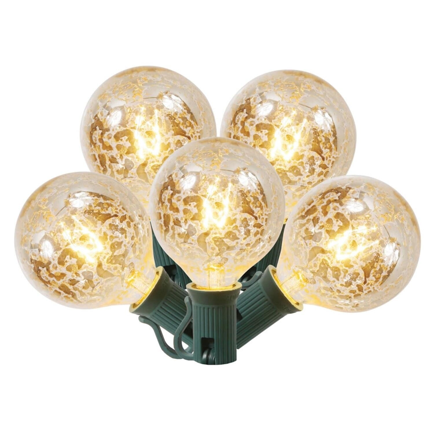 Northlight 10-Count Clear Mercury Glass G50 Globe Christmas Lights 9ft ...