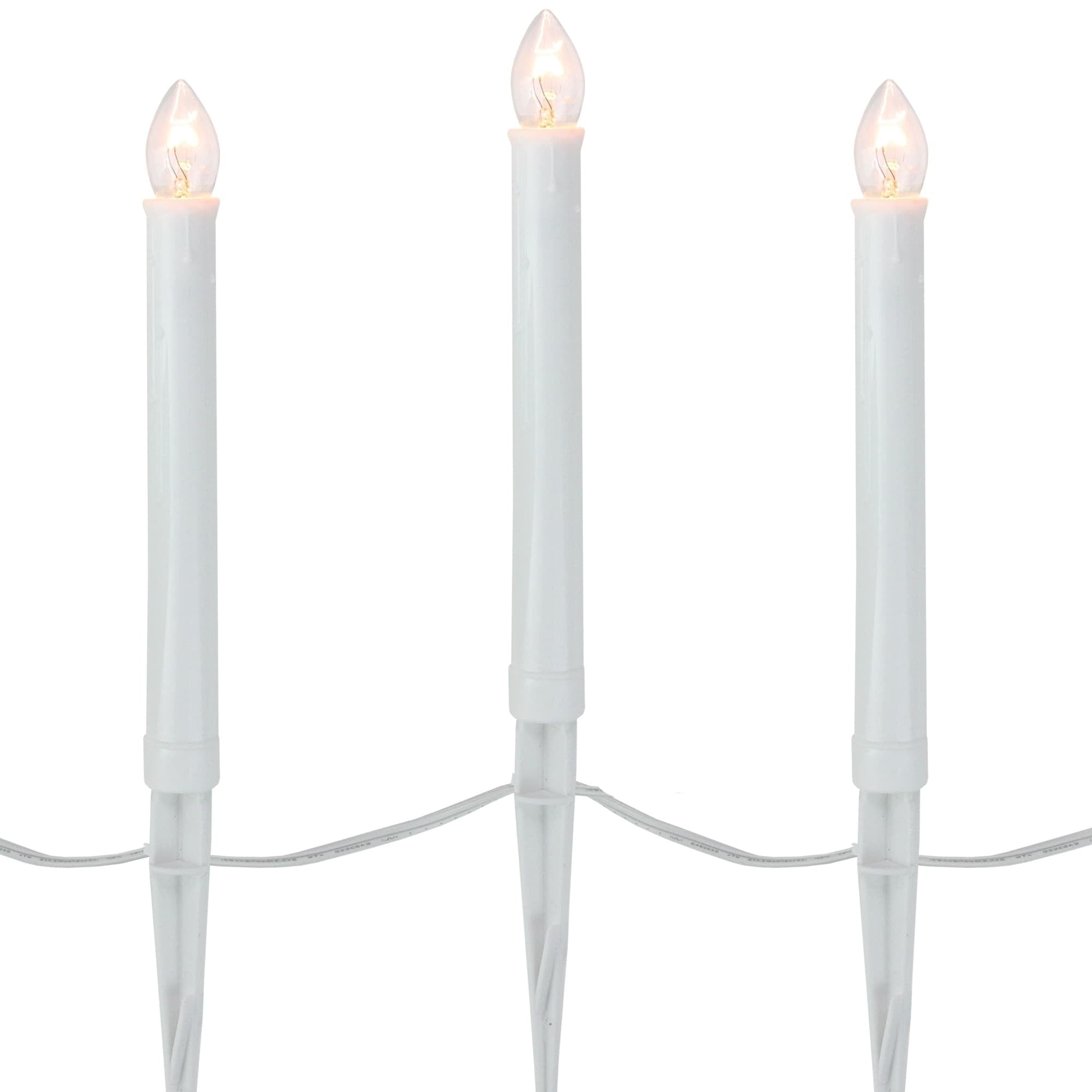 Northlight 10-Count White C7 Candle Pathway Markers Christmas Lights ...