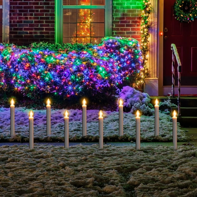 Northlight 10-Count White C7 Candle Pathway Markers Christmas Lights ...
