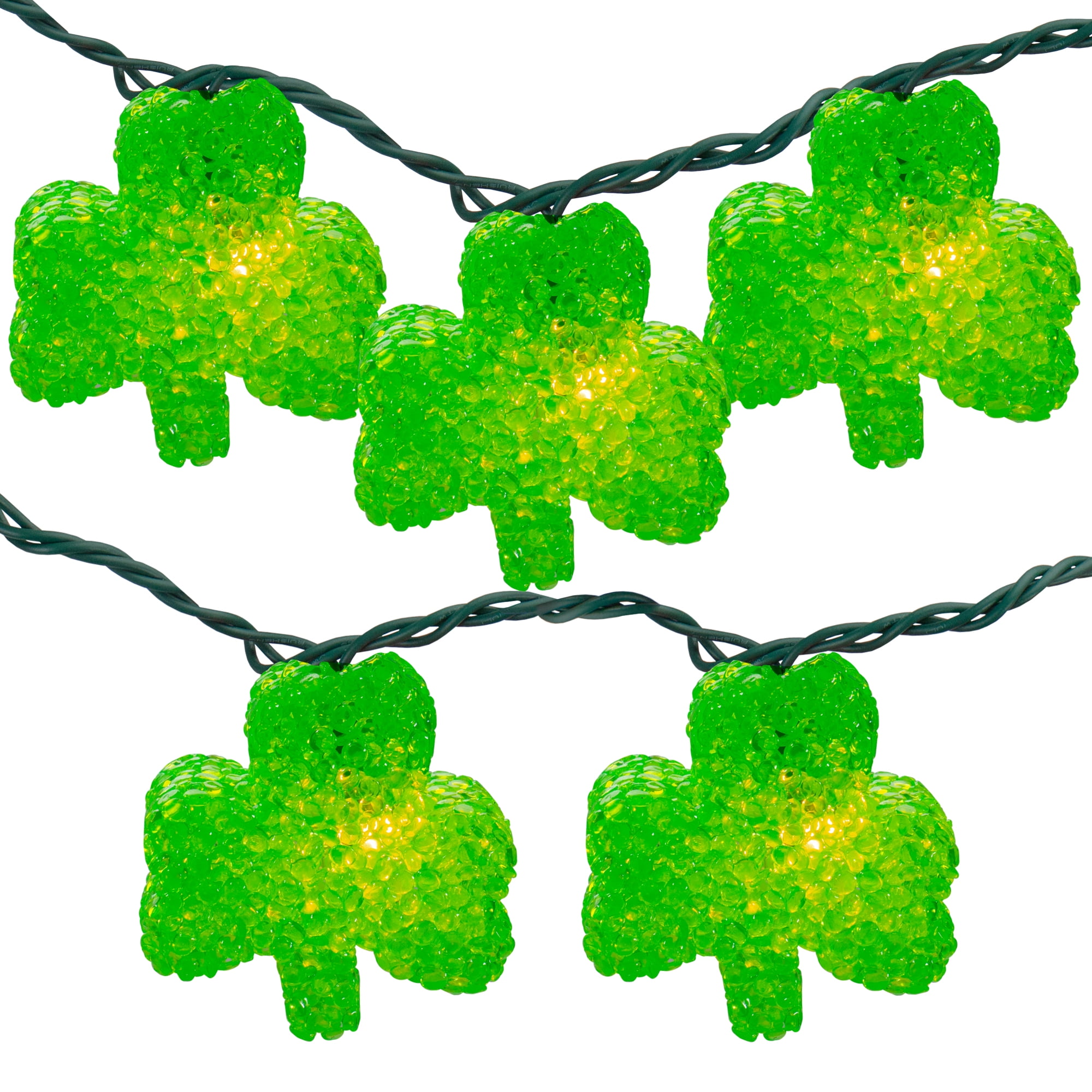 Northlight 10 Green Irish Shamrock St Patrick's Day String Lights - 7 ...
