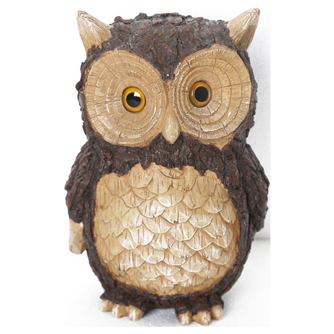 Northlight 10" Tree Bark Horned Owl Outdoor Patio Garden Statue - Brown ...