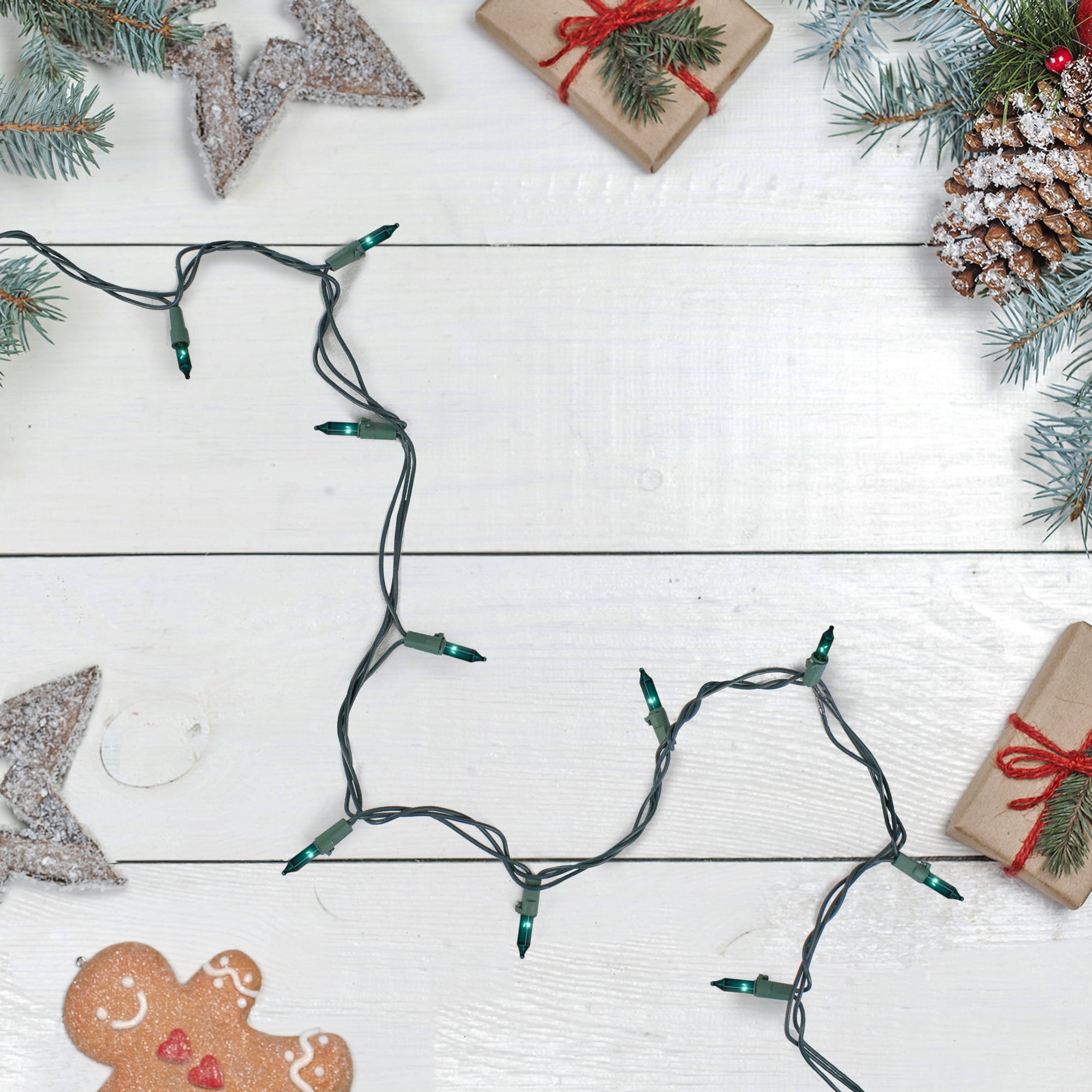 Northlight 100 Mini Christmas Lights - 35 ft Green Wire Holiday Decor ...