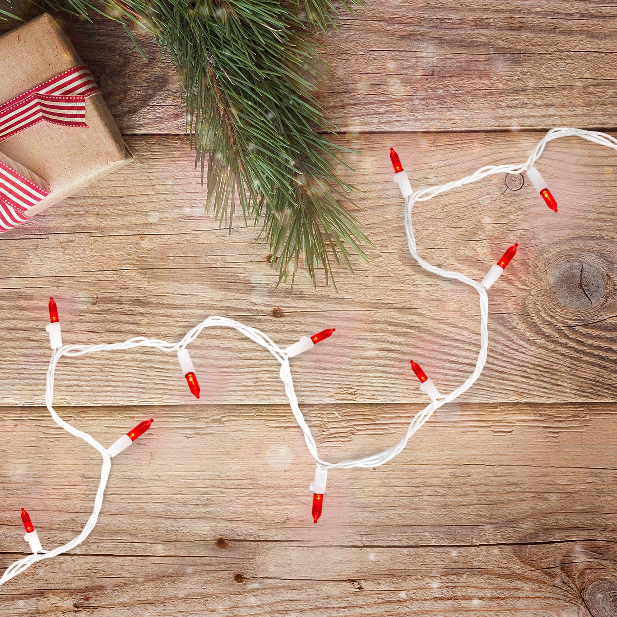 Northlight LED Mini Christmas Lights - Red - 33' White Wire - 100ct ...