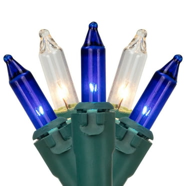 Set of 100 Multi-Color Mini Christmas Lights 2.5" Spacing - Green Wire ...