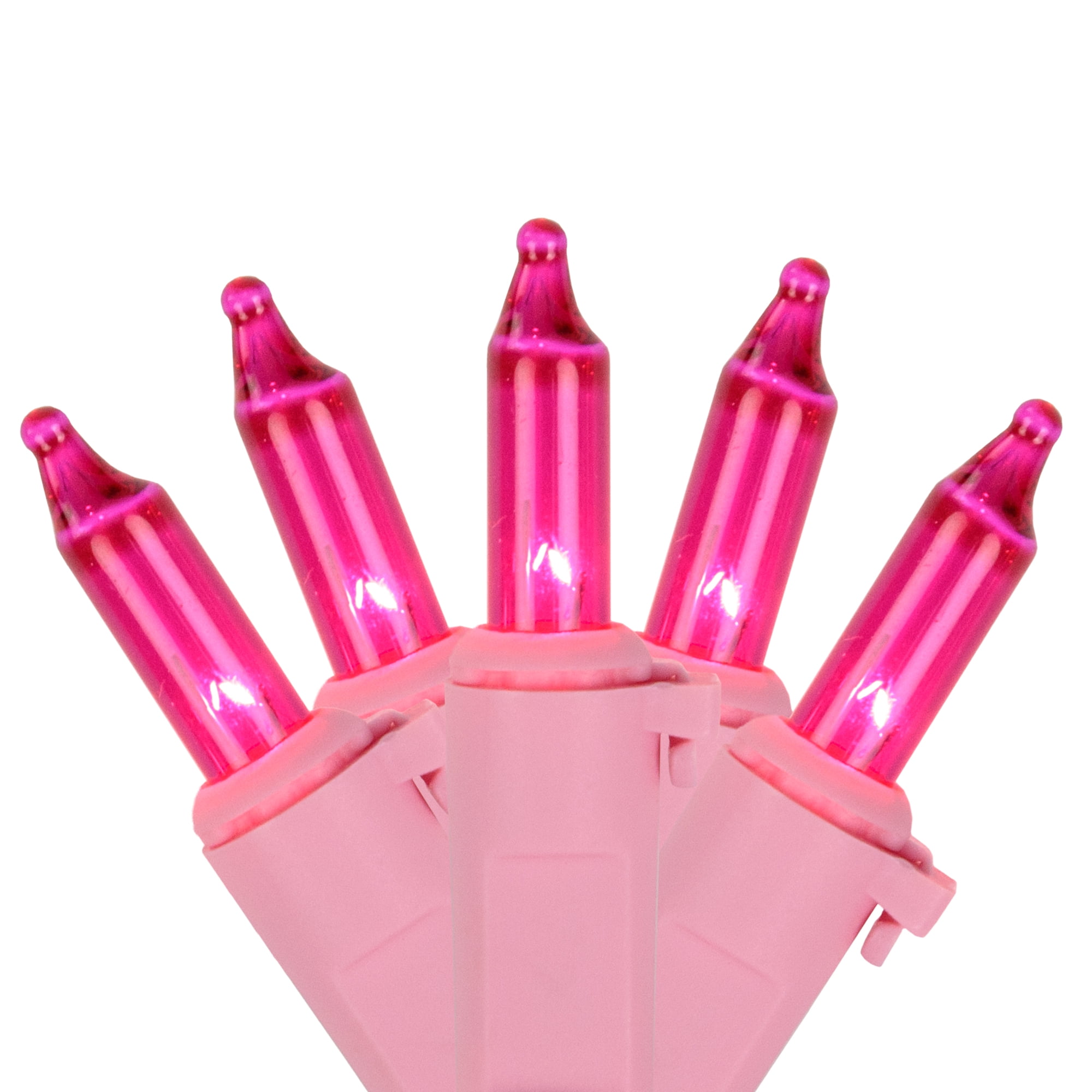 Northlight Decorative 100ct Pink Mini Christmas Light Set, Colored 20ft ...