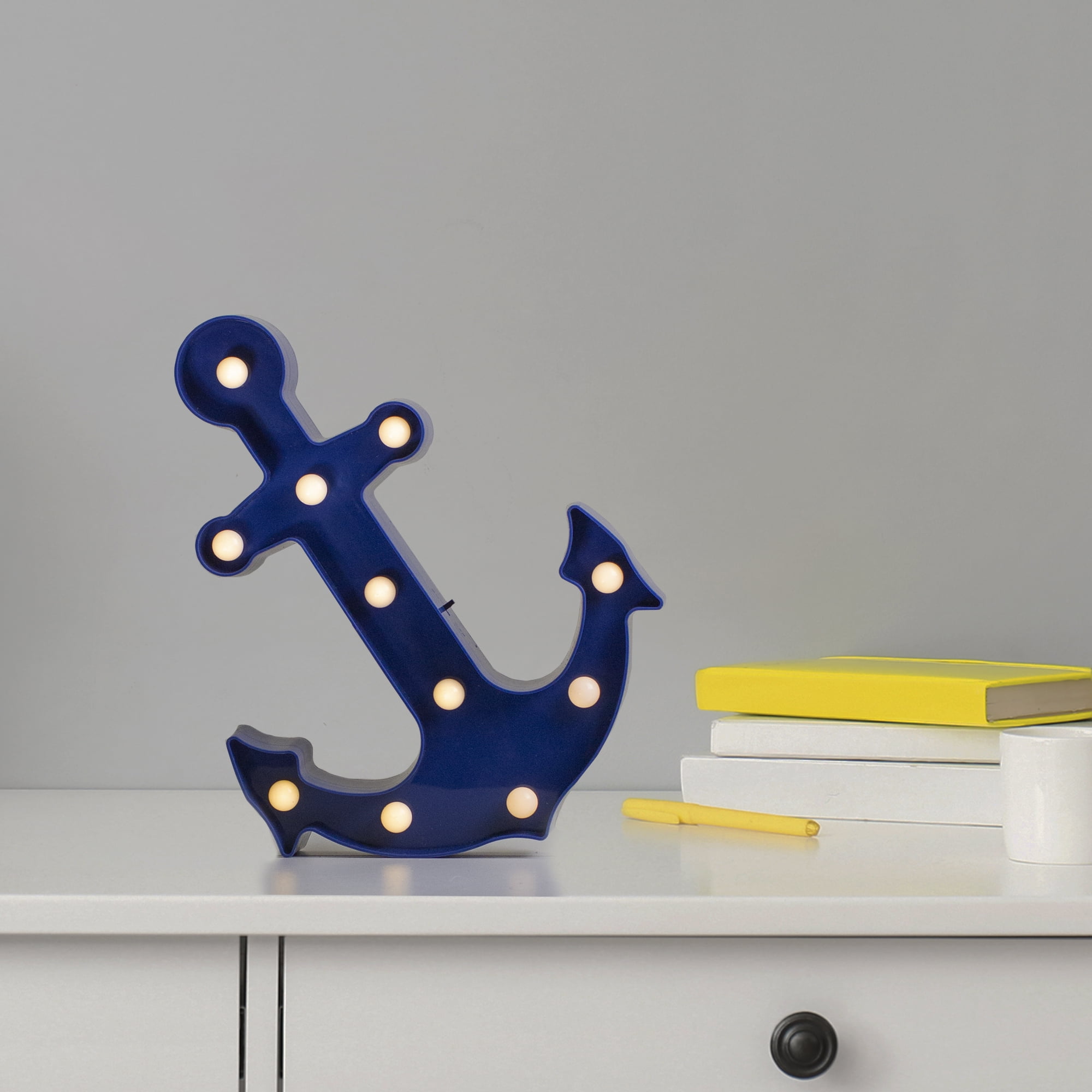 Northlight 12.5" Blue Anchor LED Marquee Wall Sign - Walmart.com