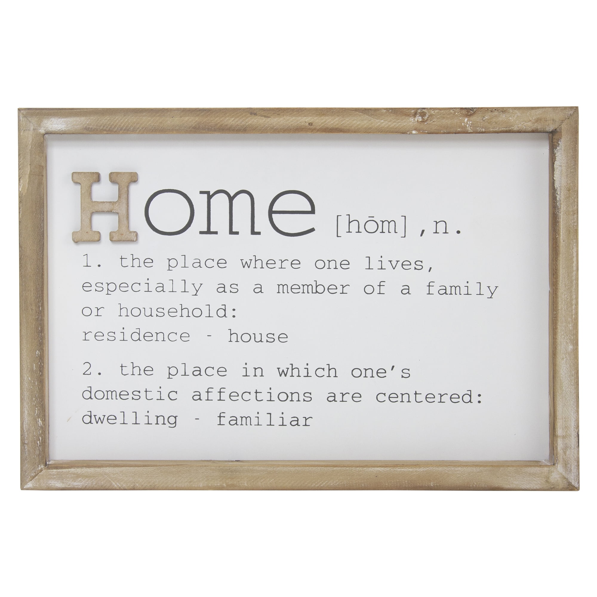 Northlight 12.5" Wooden Framed Definition of "Home" Plaque Wall Decor ...