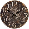 Northlight 12" Battery Operated Round Wall Clock with World Globe ...