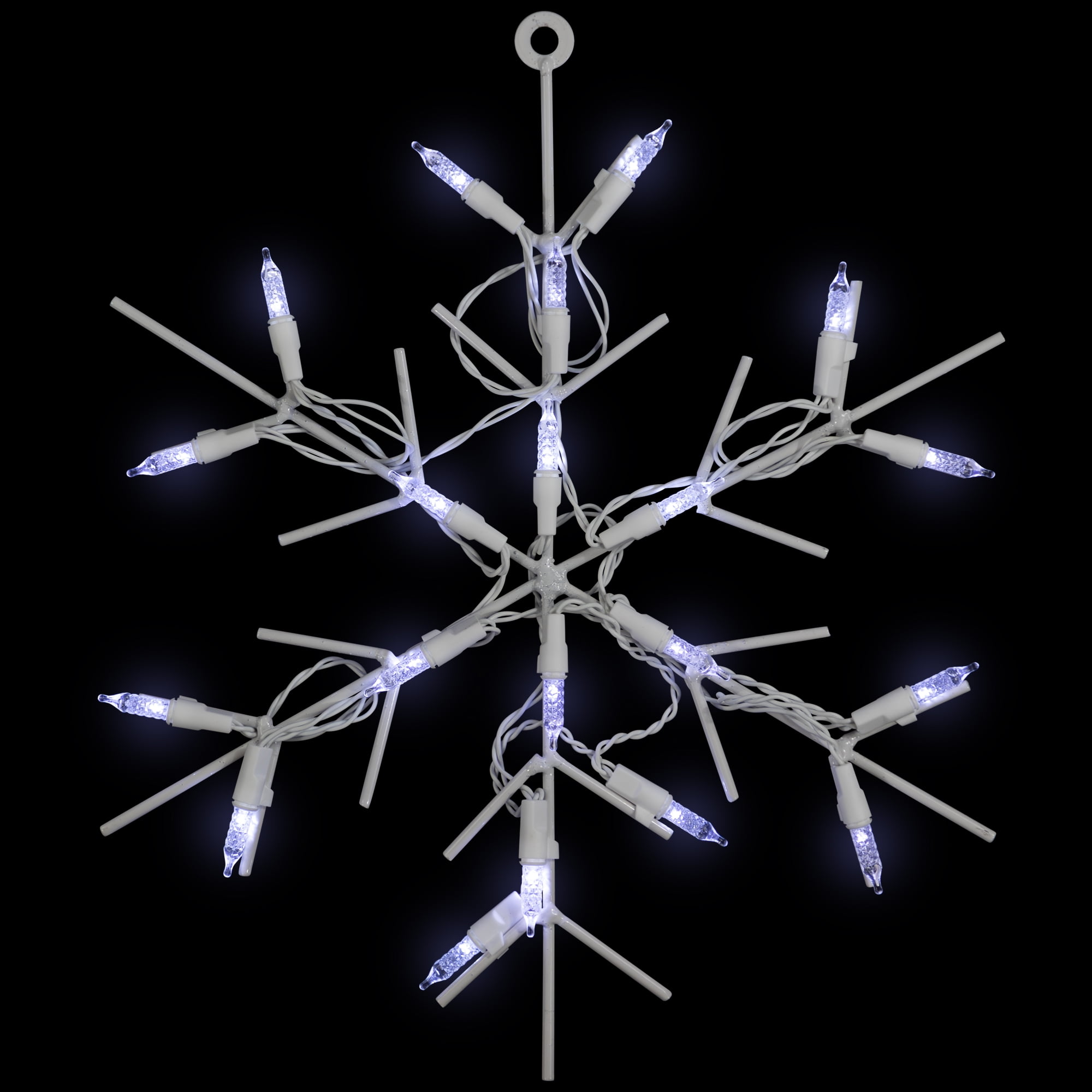 Northlight LED Snowflake Window Decoration - Cool White Bulbs - Battery ...