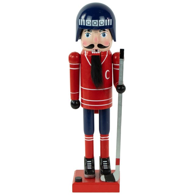 Northlight 14" Blue and Red Wooden Christmas Ice Hockey Player ...