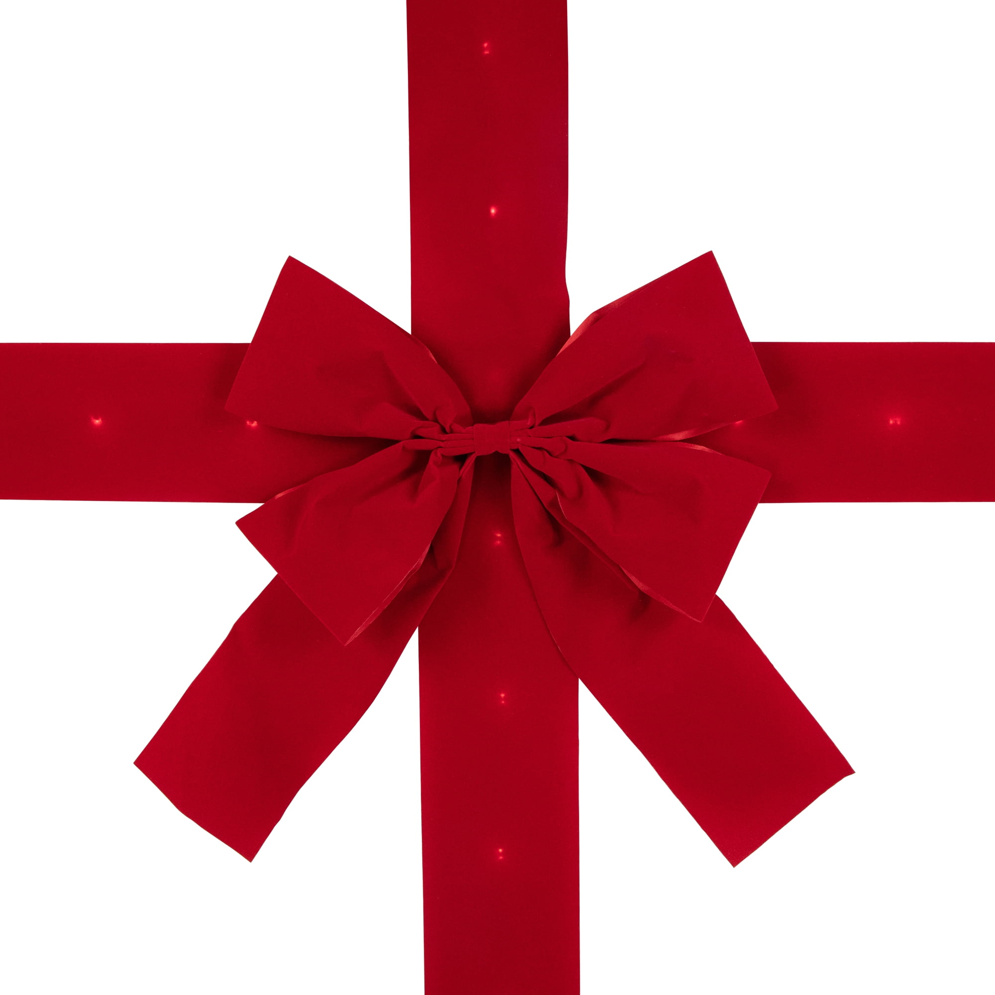 Northlight 14' Pre-Lit Battery Operated Red Velvet Christmas Door Bow ...