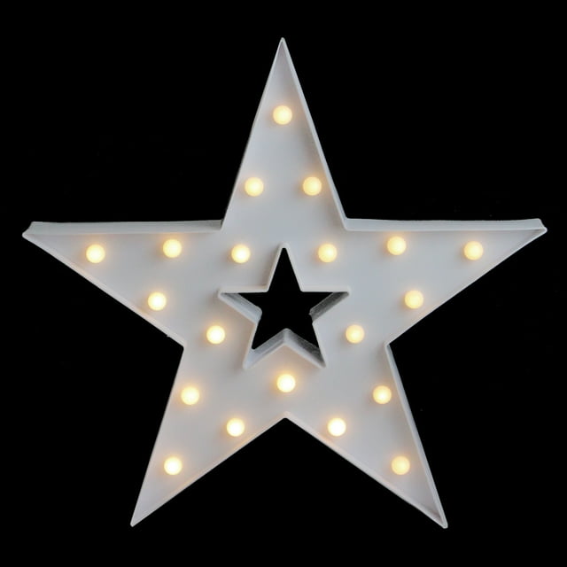 Northlight 15" Battery Operated LED Lighted Christmas Star Marquee Sign ...