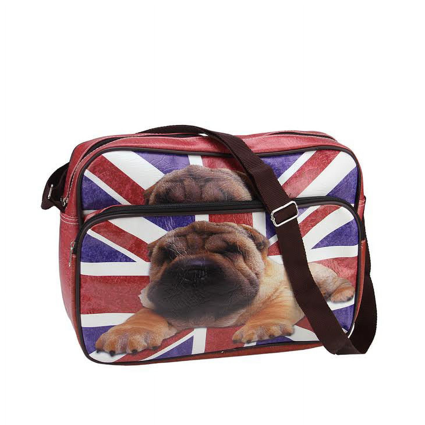 Northlight 15" British Flag and Pug Crossbody Bag/Purse with Strap ...