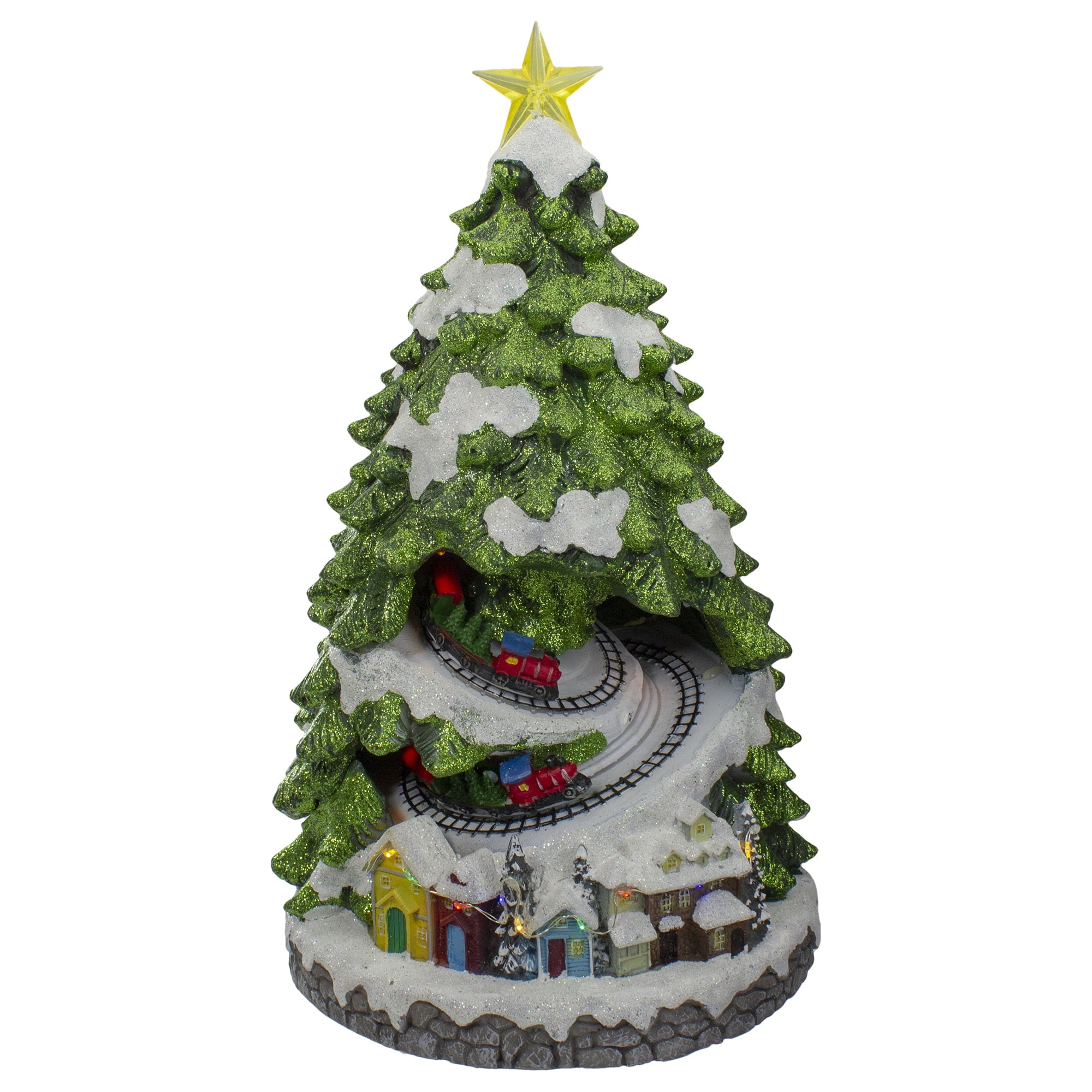 Northlight 15in Lighted Animated Musical Christmas Tree with Moving ...