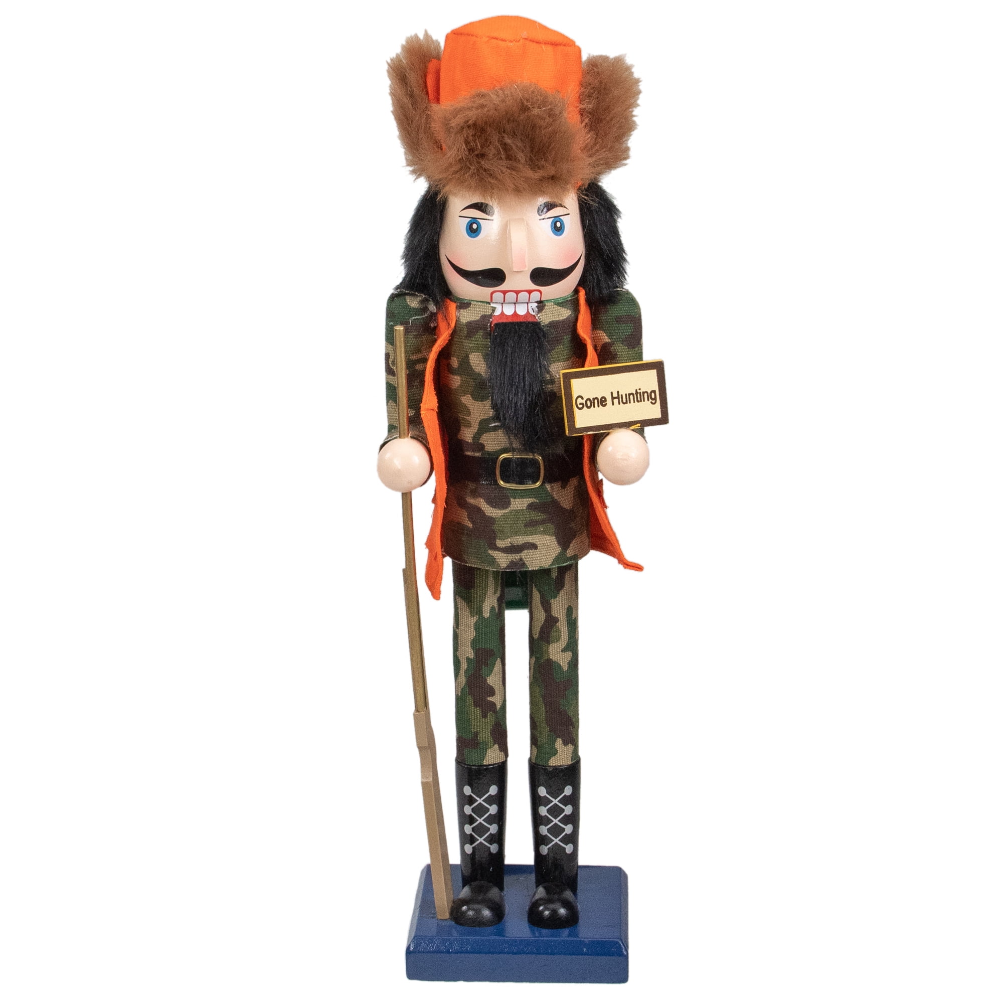 Northlight 15" Indoor Hunter Christmas Nutcracker, Orange and Green ...