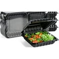 Northlight 150-Count Single Compartment Hinged Black Meal Prep/Take Out ...