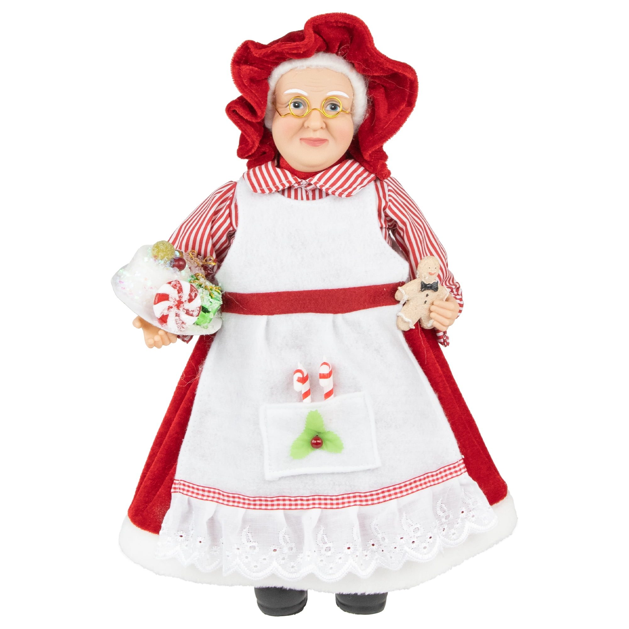 Northlight 16" Holiday Chef Mrs. Claus with Cake and Gingerbread Man ...