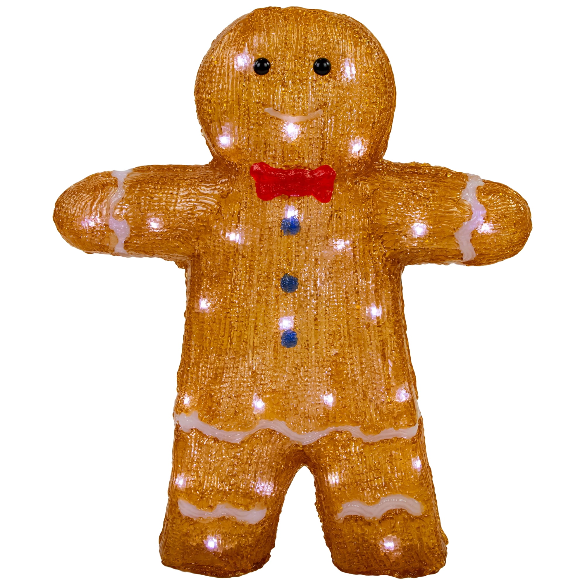 Northlight 16" LED Lighted Acrylic Gingerbread Man with Bow Tie ...