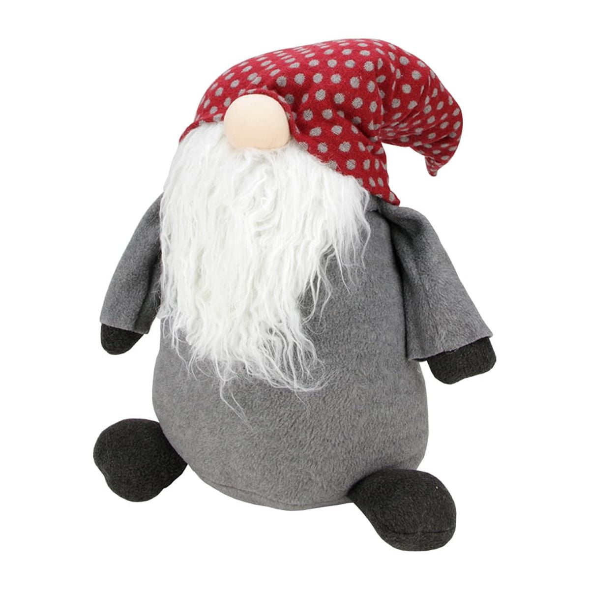 16" Red and Grey "Stanley" Sitting Chubby Santa Gnome Table Top ...