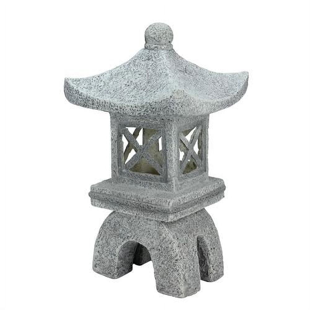 Northlight 18.25" Solar Powered Gray Asian-Inspired Pagoda Outdoor ...