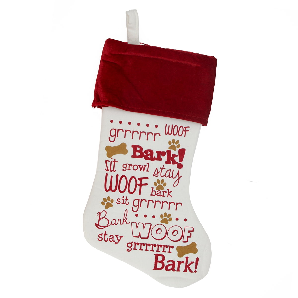 Northlight 18" Off-White, Red and Brown Screen Printed Dog Themed ...
