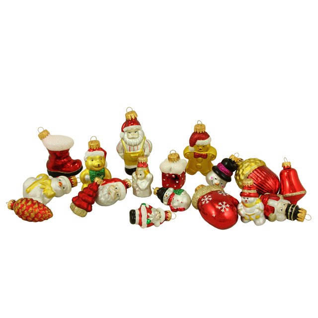 Northlight 18ct Snowman, Santa, Nutcracker and Gingerbread Glass Figure ...