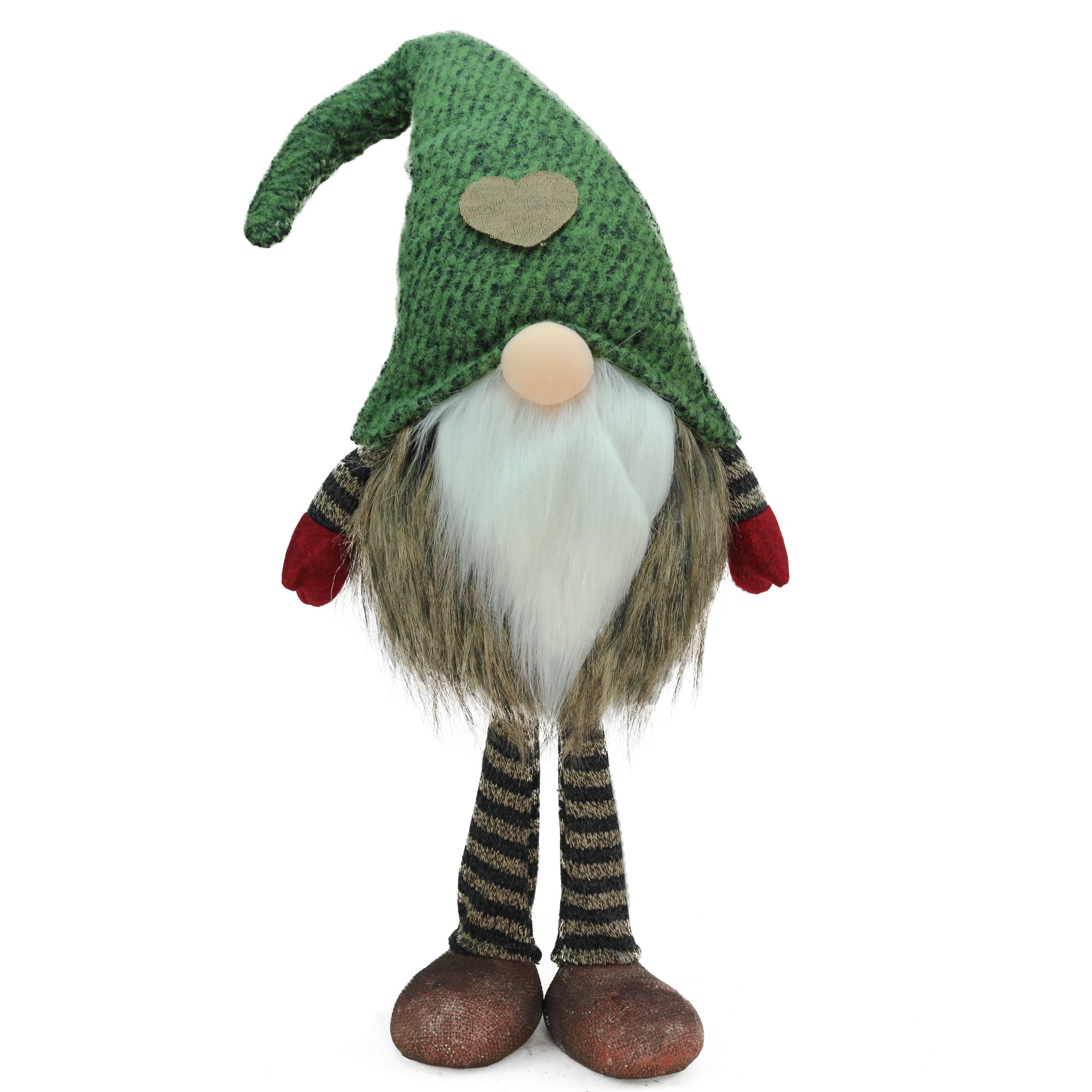 Northlight 19.5" Green and Brown Striped Standing Santa Gnome Table Top ...