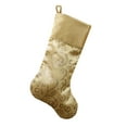 Northlight 20.5" Gold Glittered Swirl Christmas Stocking with Velveteen ...