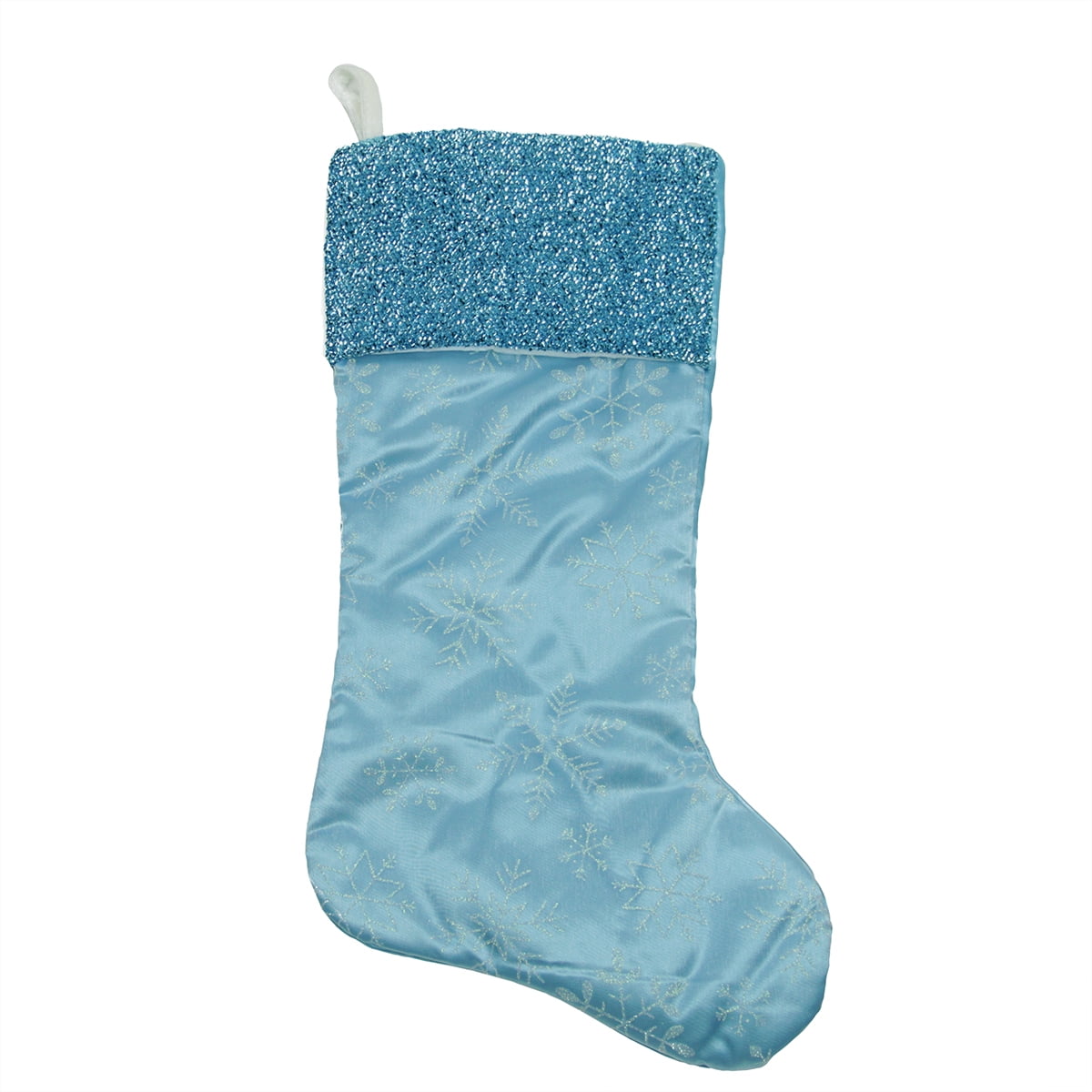 Northlight 20" Blue Iridescent Glittered Snowflake Christmas Stocking ...