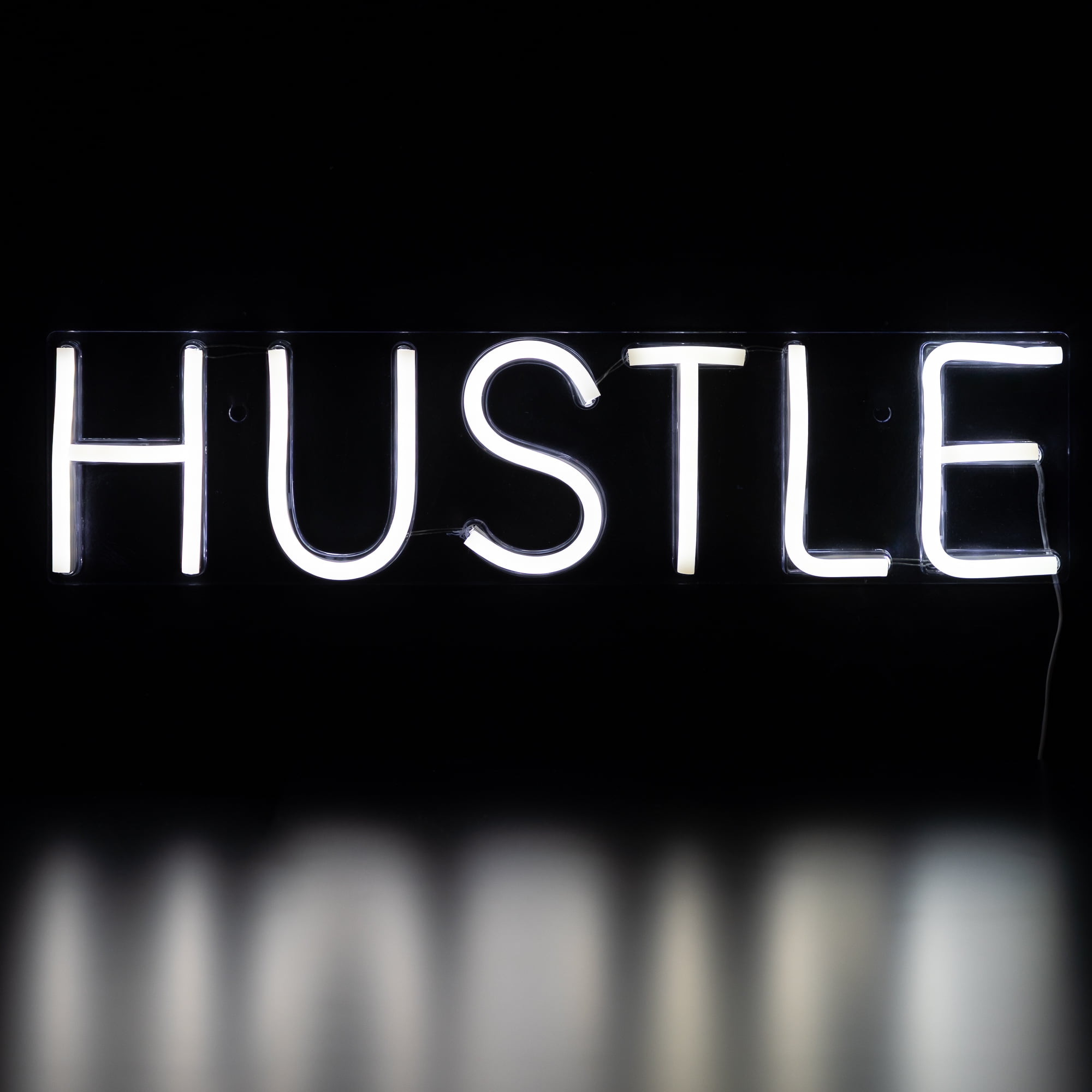 Northlight LED Hustle Neon Lighted Wall Sign - 20" - White - Walmart.com