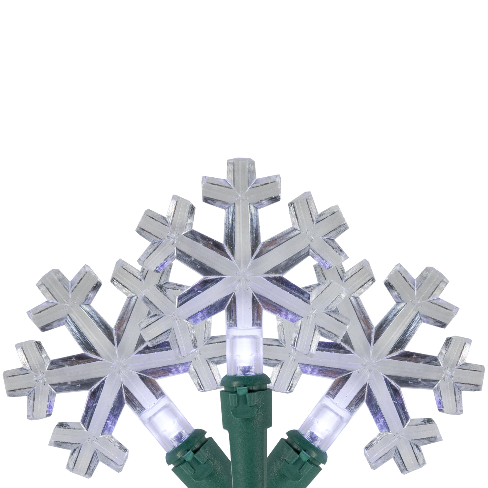 Northlight LED Snowflake Christmas Light Set - Pure White - 4.5' Green ...