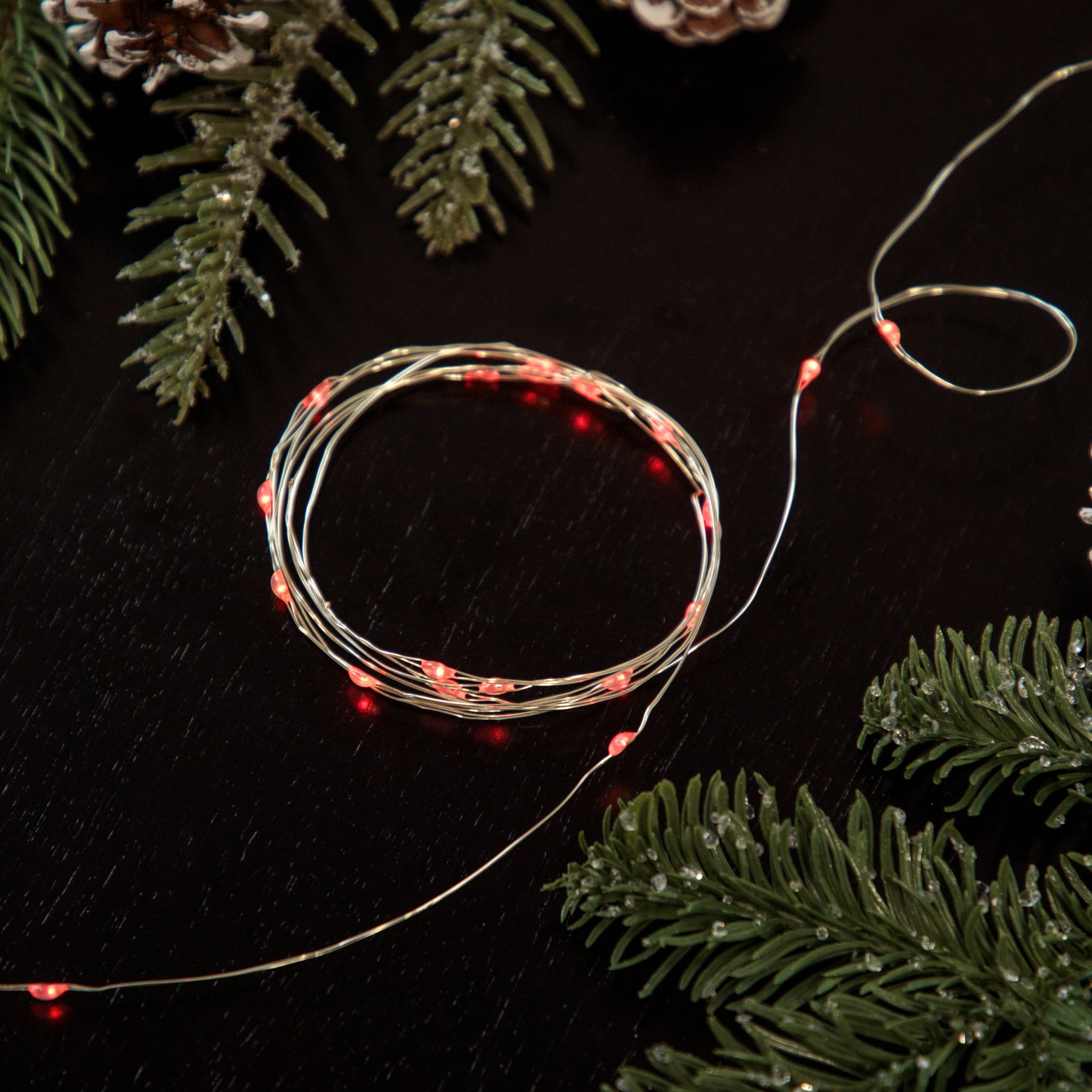 Northlight LED Micro Fairy Christmas Lights - Red - 6ft Copper Wire ...