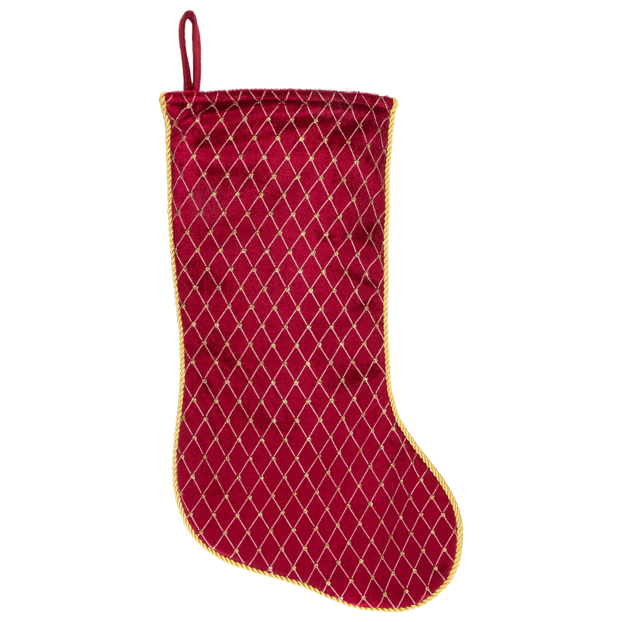 Northlight 20" Red and Gold Diamond Pattern Christmas Stocking ...