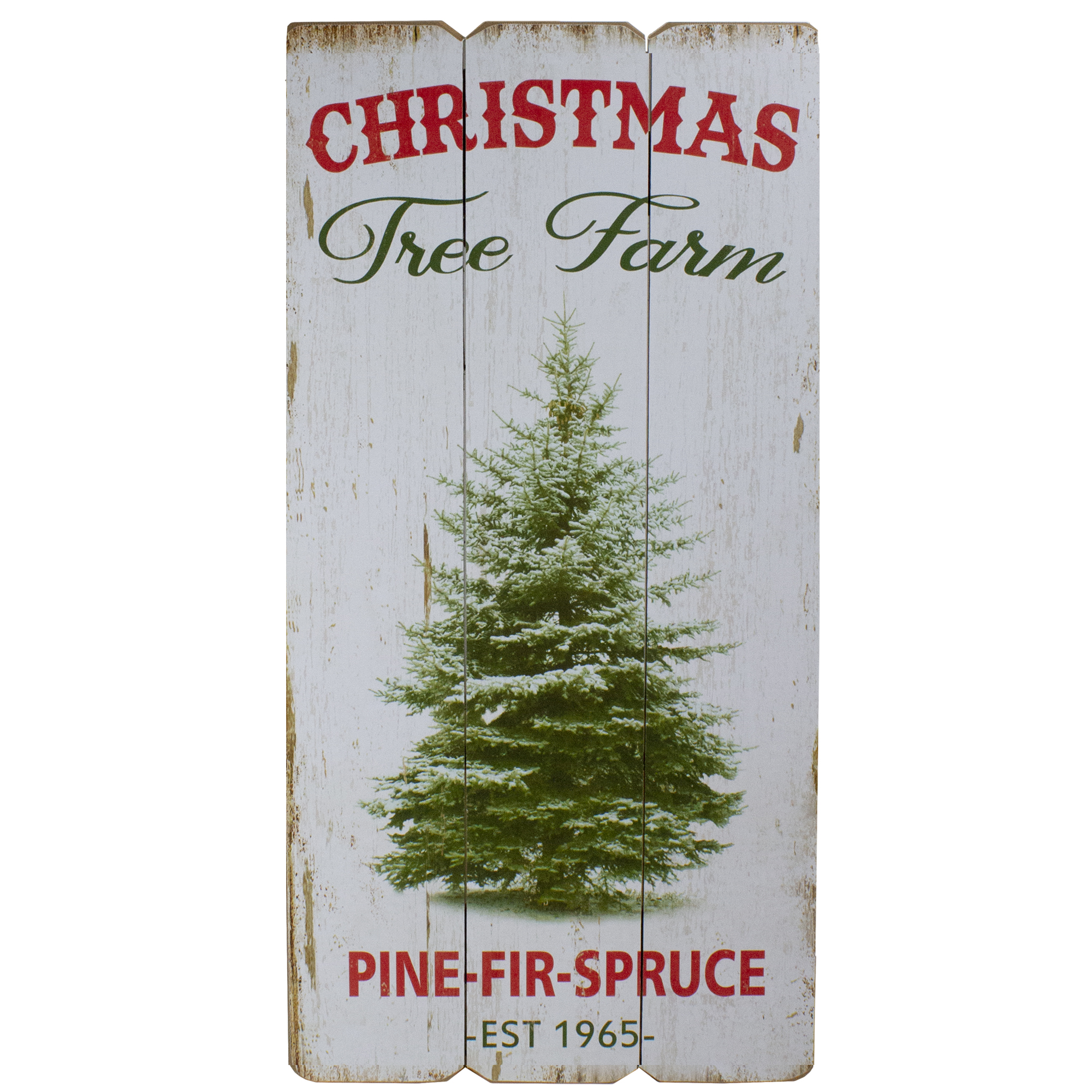 Northlight 23.5" Rustic Wooden Christmas Tree Farm Hanging Wall Sign ...