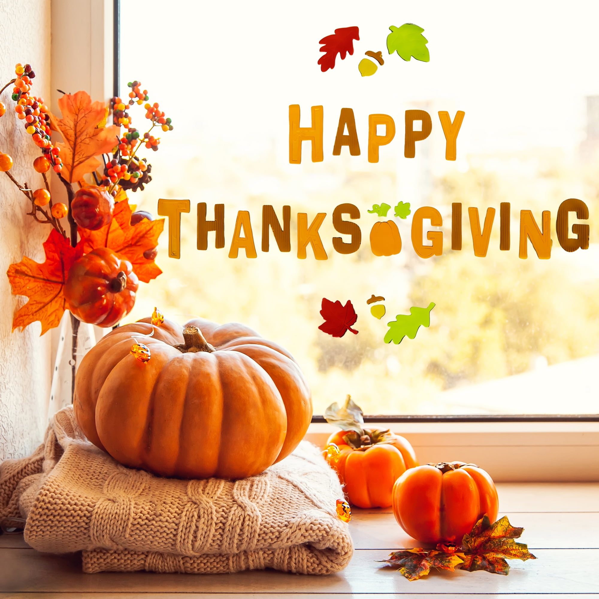 Northlight Happy Thanksgiving Autumn Gel Window Clings - Set of 24 ...