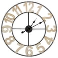 Northlight 24" Metal Framed Battery Operated Round Wall Clock with ...