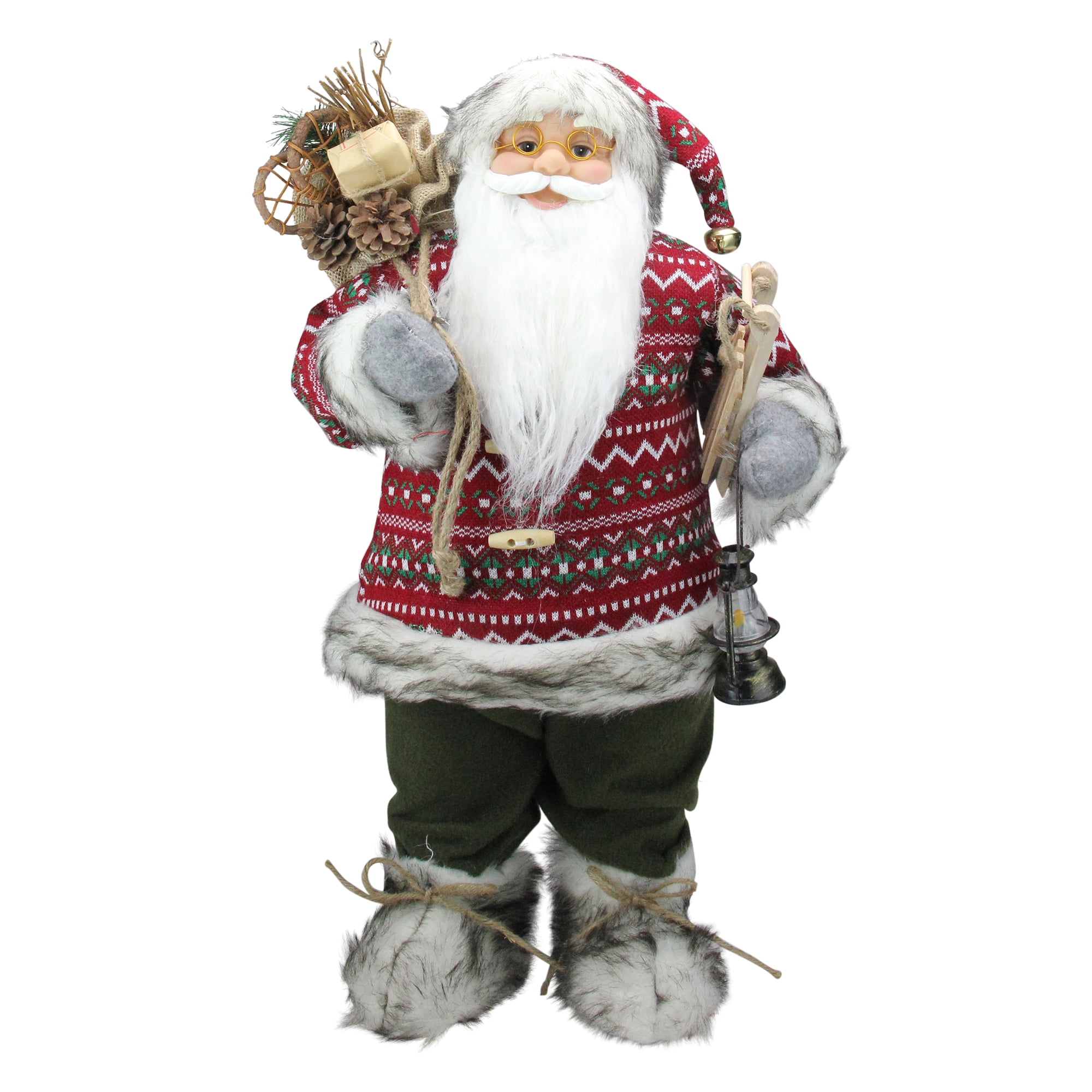 Northlight 24" Nordic Standing Santa Claus Christmas Figure with Snow ...