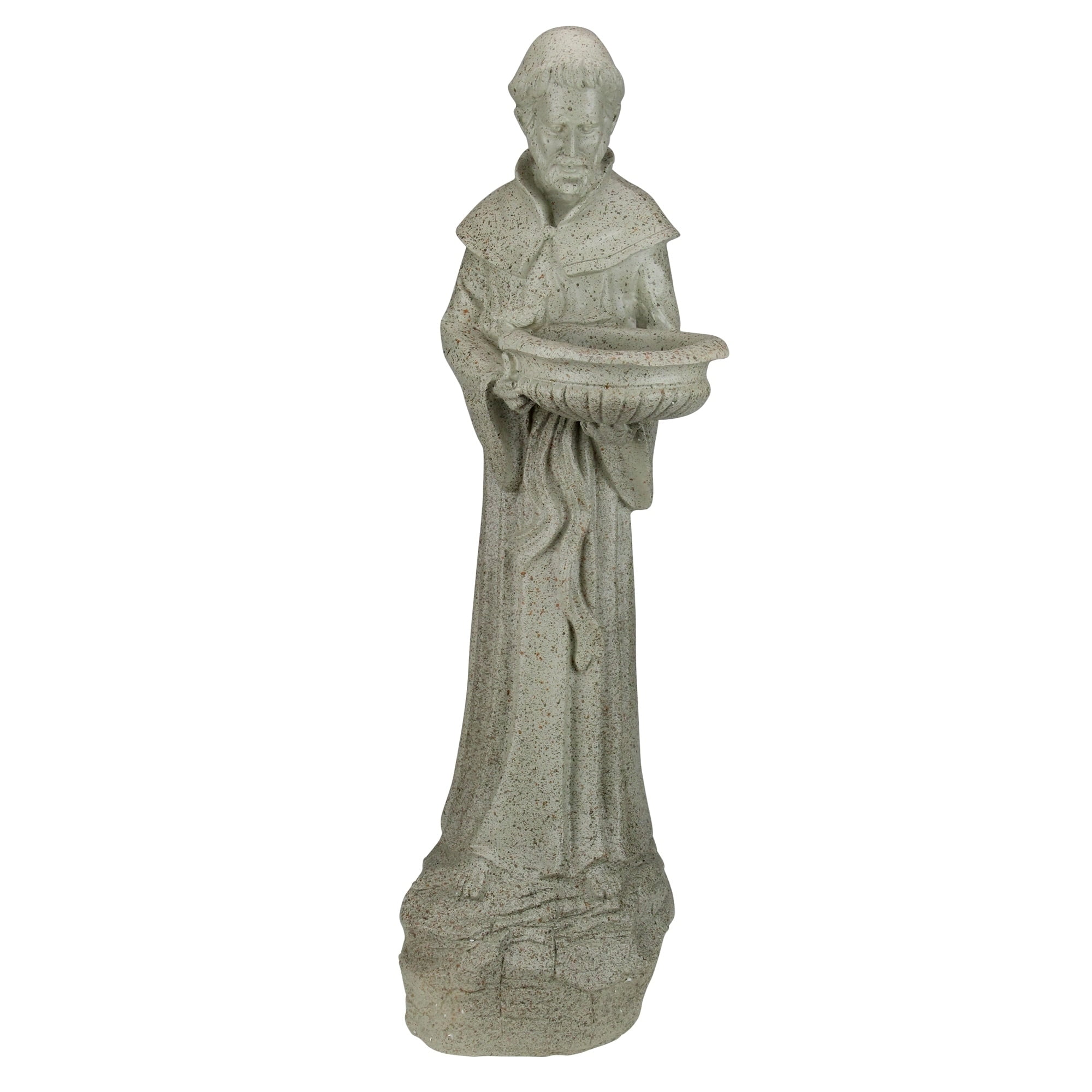 Northlight 24" St. Francis of Assisi Speckled Gray Religious Bird ...