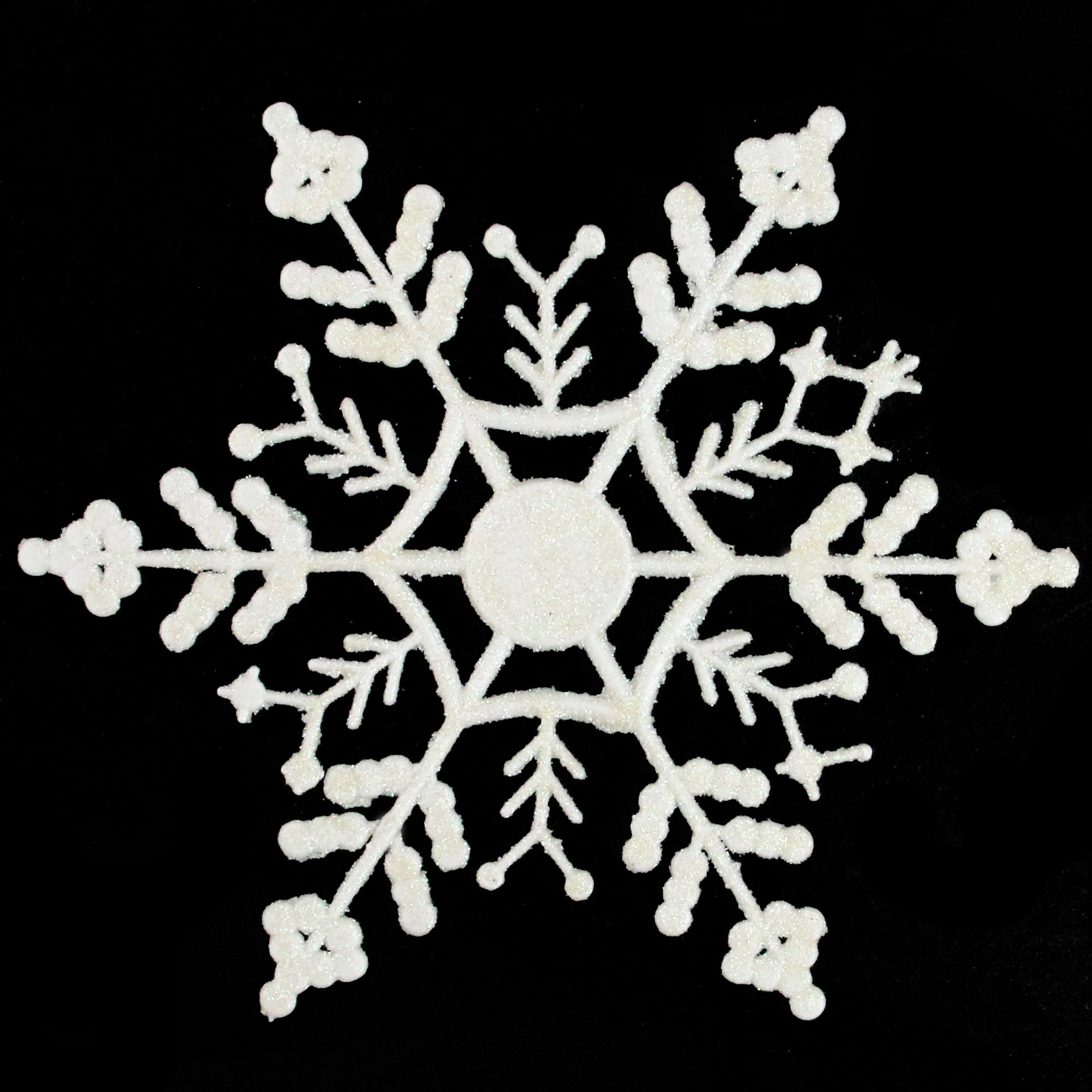 Club Pack of 24 Shimmering Winter White Glitter Snowflake Christmas ...