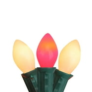 Set of 25 Red SuperBright LED C7 Christmas Lights 8" Spacing – Green ...