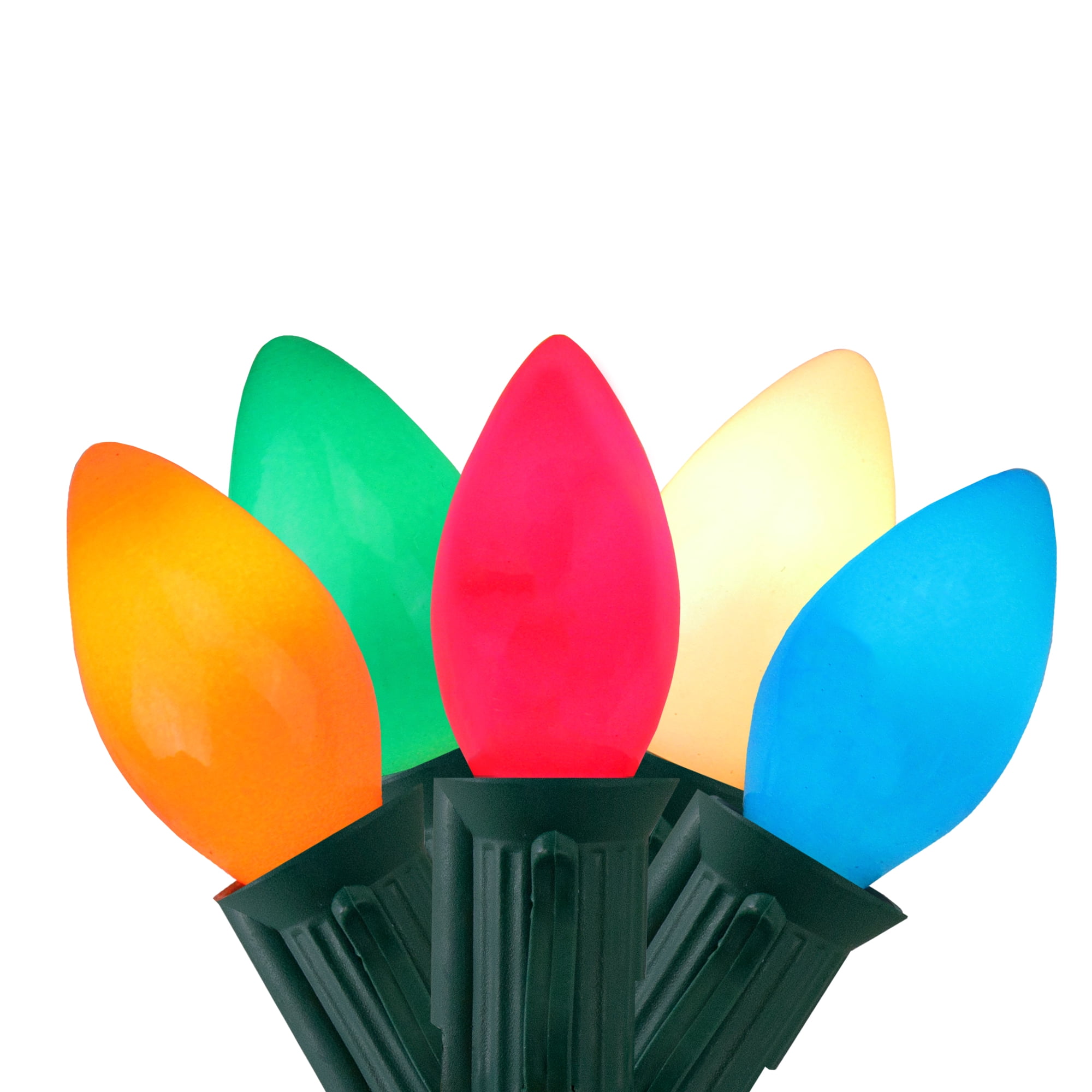 Northlight 25ct C7 Opaque String Lights Multi-Color - 24' Green Wire ...